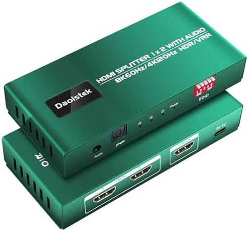 Amazon.com: HDMI Splitter 1 in 2 Out 4K 120hz hue sync Box 8k hdmi ...