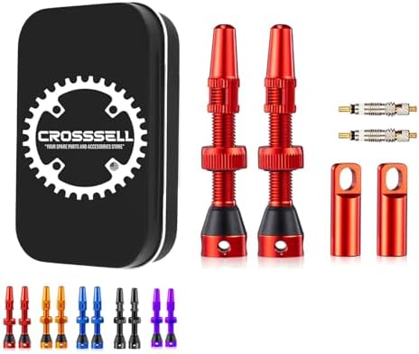 Amazon.com: CROSSSELL Tubeless Valve Stems 44 mm, Presta Valve Red ...