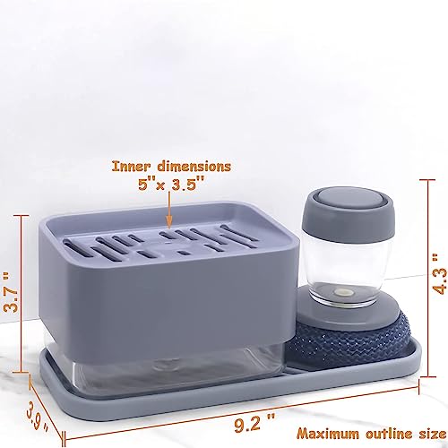 Kitchen Sink Caddy Dish Soap Dispenser With Sponge Holder – 4-in-1 ...