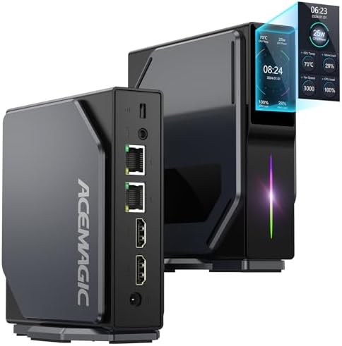 Amazon.com: ACEMAGIC S1 Mini PC Win11 Pro, Dual Nic with DIY LCD ...