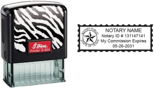 Amazon.com : Shiny S-854 Self Inking Notary Stamp Texas (Zebra ...