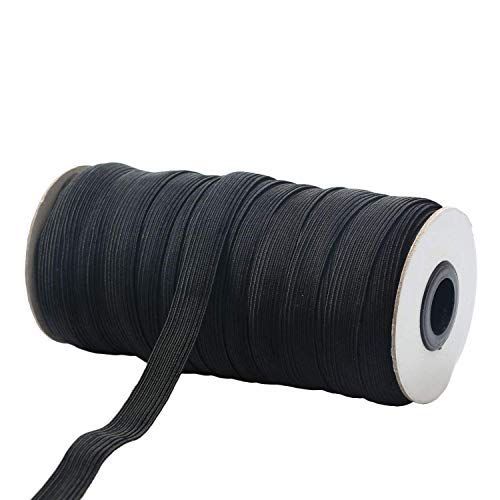 COSSESS Black .5 INCH Wide Knitted Elastic 20 Meter Used for Sewing ...