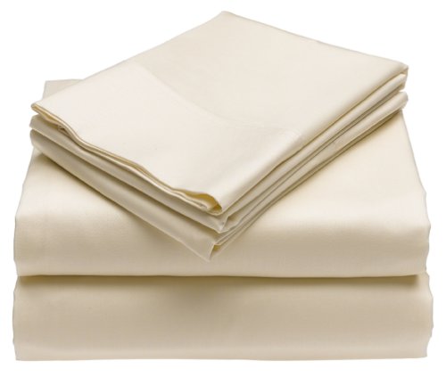 High Country Linens Solid 300-Thread-Count Cotton Sateen King Sheet Set ...