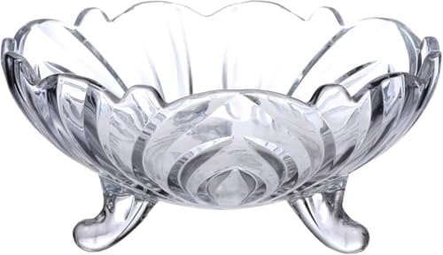 Housetronics Large Crystal Clear Glass Fruit Bowl, Creative Footed ...