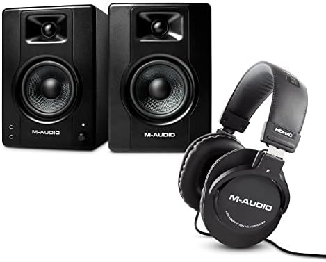 M-Audio Bundle - BX4 4.5" Studio Monitor Speakers and Over Ear Studio ...