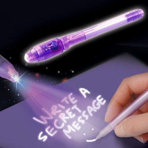 Invisible Ink Magic Pen with UV-Light, spy detective pen (Pack of 4 ...