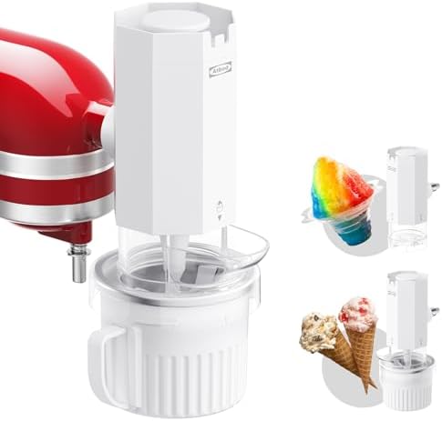 2 in 1 Ice Cream Maker and Shaved Ice Attachment for KitchenAid Stand ...