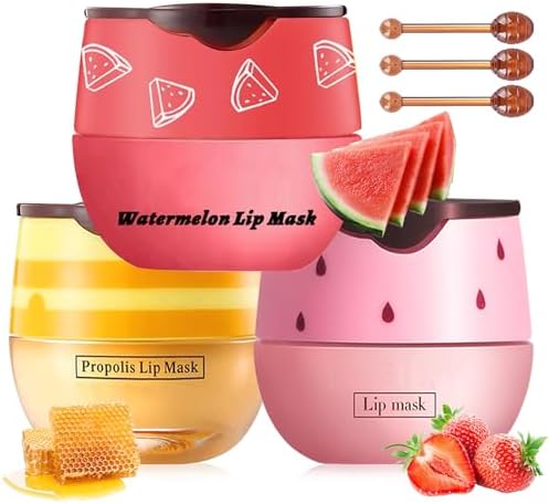 Amazon.com : 2 PCS Bee Lip Balm Lip Mask Honey Pot, Honey & Strawberry ...