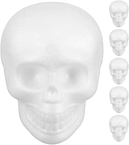 Amazon.com: Operitacx 6pcs Foam Halloween Skull Heads, Realistic ...