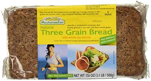 Amazon.com : MESTEMACHER Organic Three Grain Bread, 17.6 OZ : Herbal ...