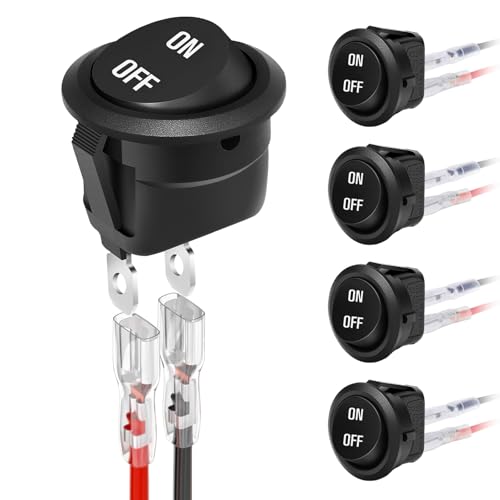 Snapklik.com : XINYIELE 12 Volt Round Rocker Switch,On Off Rocker DC ...