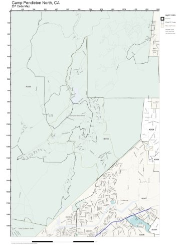 Amazon.com : ZIP Code Wall Map of Camp Pendleton North, CA ZIP Code Map ...