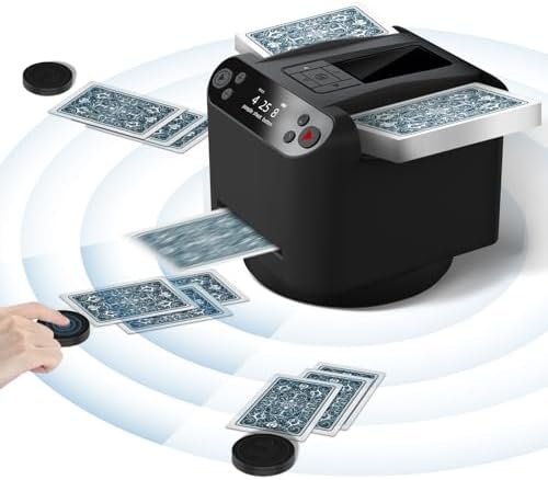 CARDSPIN Automatic Card Game Shuffler & Dealer Machine,360° Rotating 2 ...