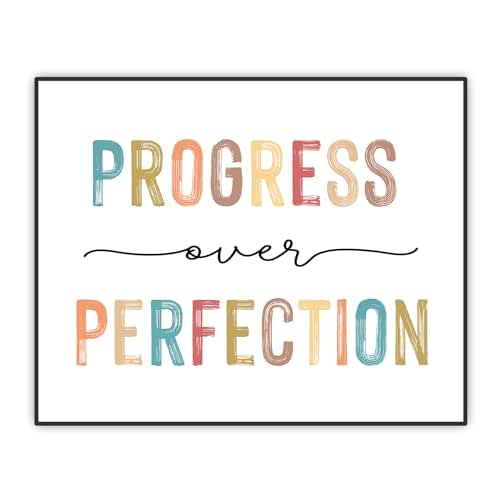 Amazon.com: Progress Over Perfection, Motivational Quote, Classroom ...
