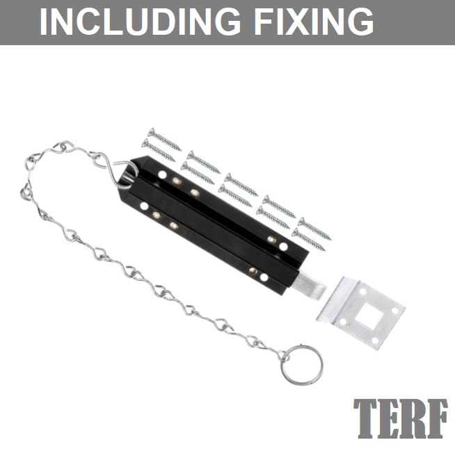 TERF Heavy Duty Chain Door Bolt 200mm (8 inch) Including Fixing Screw ...