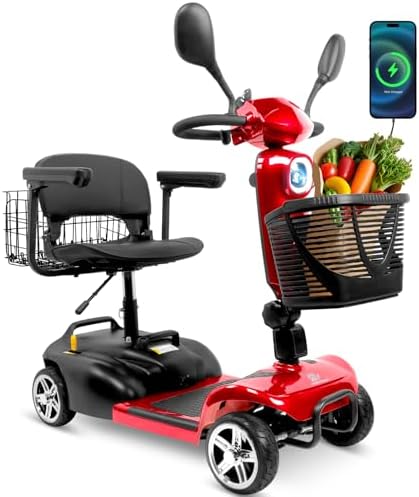 Amazon.com: Powered Mobility Scooter, All Terrain Foldable Electric ...