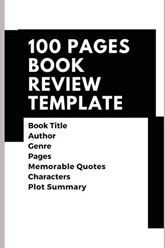 100 Pages Book Review Templates | Amazon.com.br