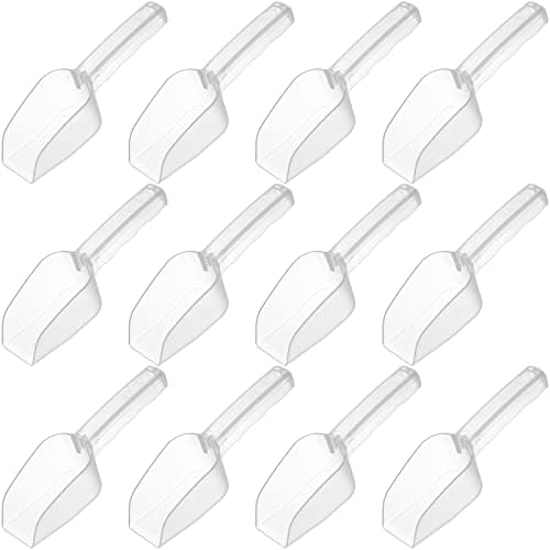 12 Pcs Mini Clear Acrylic Plastic Kitchen Scoops, 14cm Flat Bottom Ice ...