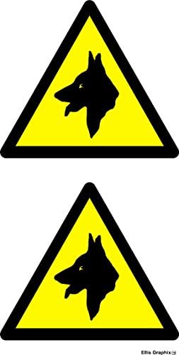 Warning Guard Dogs Security Stickers Set of 2 Medium Beware of the Dog ...