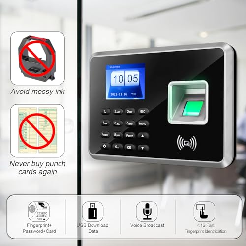 Snapklik.com : JIAN BOLAND A2 Time Clocks For Employees Small Business ...
