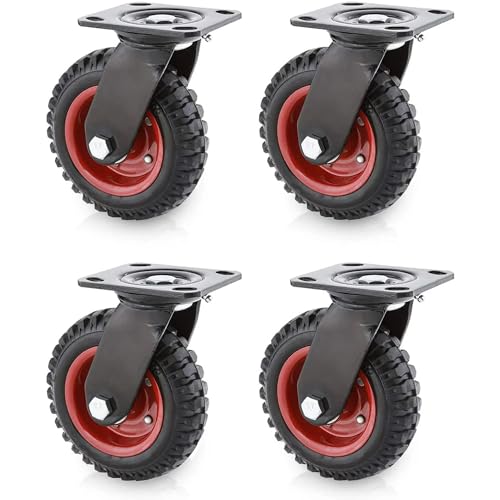 Snapklik.com : POWERTEC 8 Inch Heavy Duty Swivel Caster Wheels Set Of 4 ...