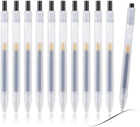 10 Pcs Gel Ink Ballpoint Pen Knock Type, Smooth Writing Retractable Gel ...