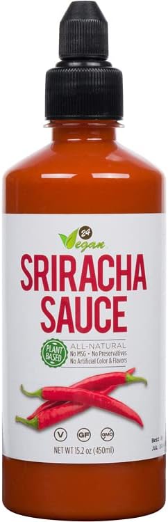 Amazon.com : 24Vegan Sriracha Sauce Certified Plant Based - All Natural ...