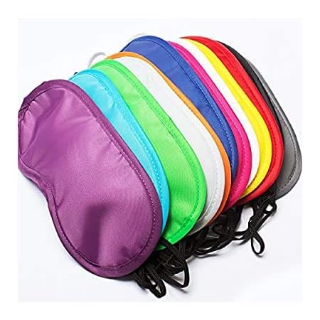Amazon.com: 12 Pieces Multicolor Eye Mask Cover Lightweight Blindfold ...