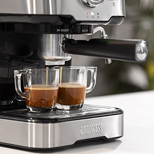 Princess 249412 Espressomachine – Met melkopschuimpijpje voor cappucino ...