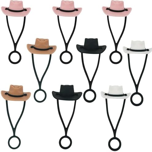 Amazon.com: 9 Pack Silicone Cowboy Hat Straw Covers Cap Compatible with Stanley Cup 30 40 oz ...