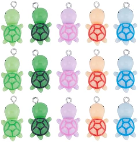 Amazon.com: SUNNYCLUE 1 Box 30Pcs 5 Colors Turtle Charms Bulk Sea ...