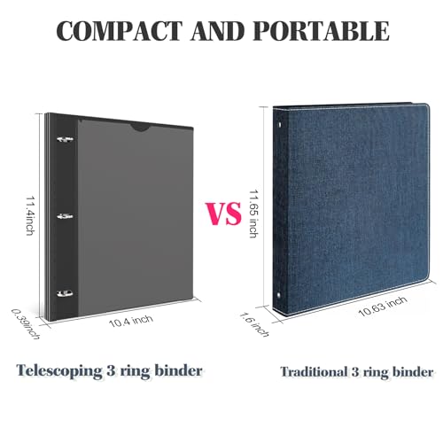 Snapklik.com : INFUN 1 Inch Telescoping 3 Ring Binder - 1PCS-Black ...