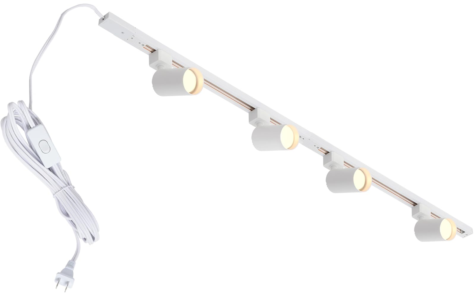 Hiiglxii Plug in Track Lighting with Power Cord, 4-Light GU10 Track ...