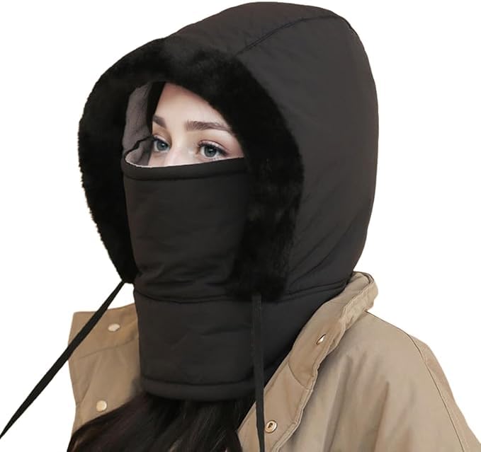 FLYNGO Unisex Fleece Lined Thick Winter Warm Full Face Cover Winter Cap ...