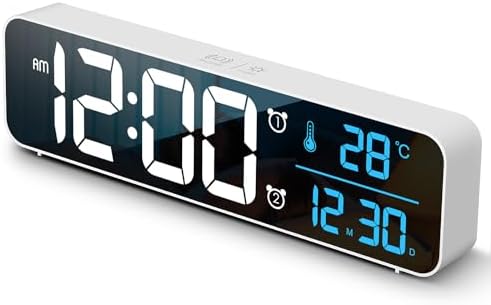 Amazon.com: Hournor Digital Clock, Clock for Bedroom, Digital Wall ...