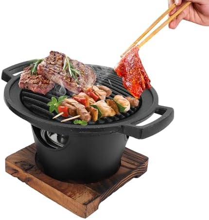 Amazon.com: Mini Hibachi Grill, 8.5in Japanese Korean Style Single ...