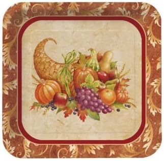 Amazon.com: Harvest Cornucopia Paper 9-inch Plates 8 Per Pack : Home ...