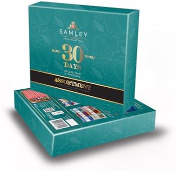 Amazon.com : Samley Tea 30 Days Tea Assortment Gift Box Set, Pure ...