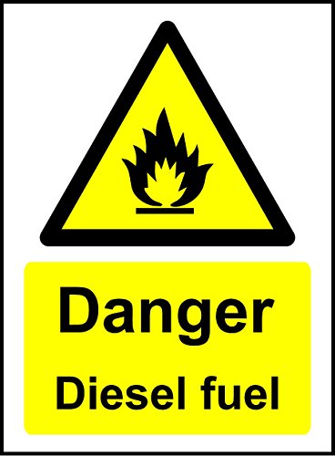 Danger Diesel Fuel Safety Sign - Self adhesive sticker 100mm x 75mm ...