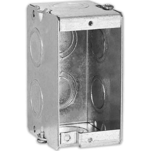 1-Gang Masonry Electrical Box, Metal Electrical Box, 2-1/2" Depth, 8 ...