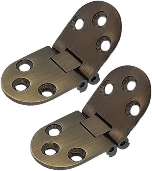 SHRJ 4 Pcs Brass Butler Tray Hinge Round Edge, 180 Degree Folding Flip ...