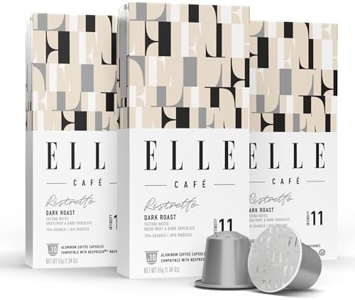 Amazon.com: ELLE Cafe© Ristretto Espresso Coffee Pods - 30 Count - Dark ...