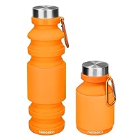 Nefeeko Collapsible Water Bottle, Reuseable BPA Free Silicone Foldable ...