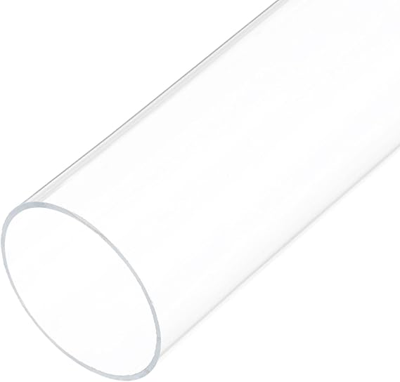 Rebower 12" Clear Plastic Rigid Pipe 61mm ID x 65mm OD (2 3/8" ID x 2 9 ...
