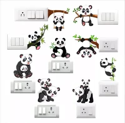 Cute Panda Switch Board Sticker 9 Set (SAM-013) : Amazon.in: Car ...