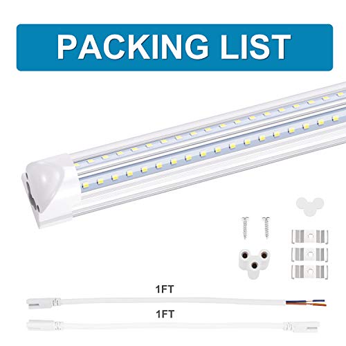 V Shape Integrated LED Tube Light,8 Foot LED Linkable Shop Lights 72W ...