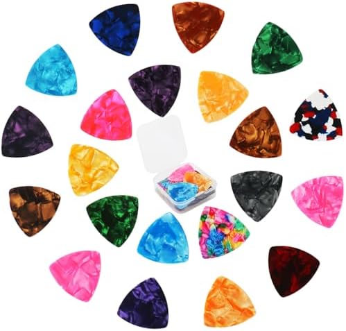 Amazon.com: Triangle Guitar Picks Variety Pack, Celluloid Bass Pick Set ...