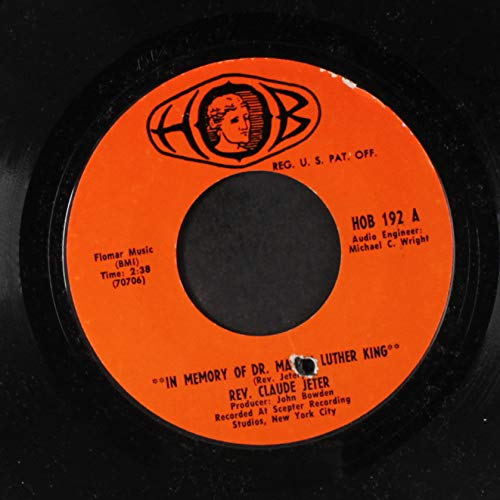 REV. CLAUDE JETER - in memory of dr.martin luther king 45 rpm single ...