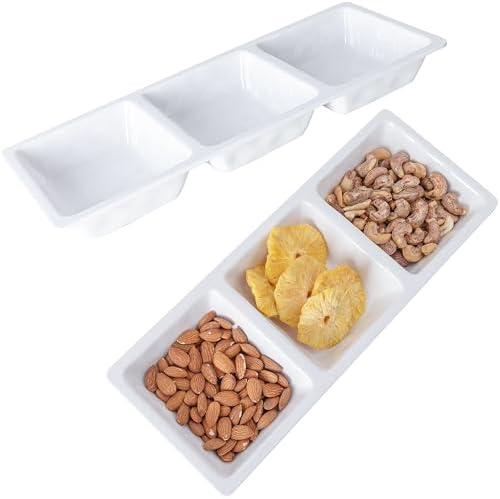 Amazon.com | ZAROCRUS Divided Serving Tray, 14.75”x 6” Reusable 3 ...