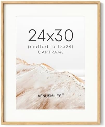 Amazon.com - 24x30 Poster Frame, USA-Sourced Natural Oak Wood Picture ...